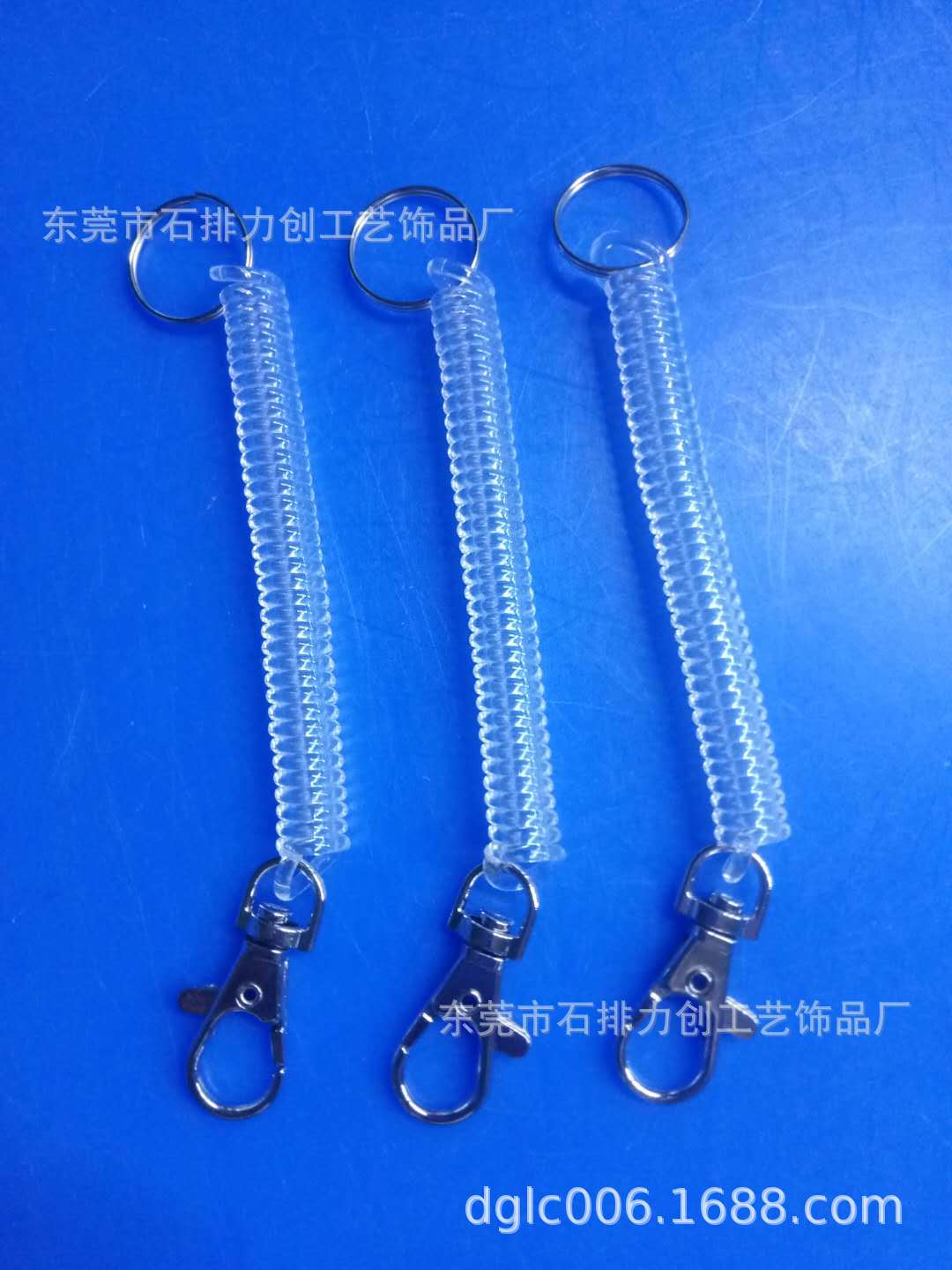 彩色弹簧伸缩绳金属钥匙扣电话绳弹力绳箱包校卡防丢钥匙链失手绳-阿里巴巴