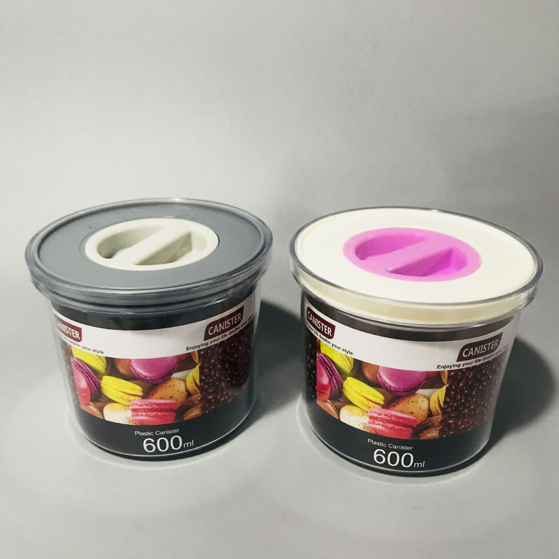 450ml圆形方形透明塑料密封罐 环扣易扣罐 环保食品级储物罐-阿里巴巴
