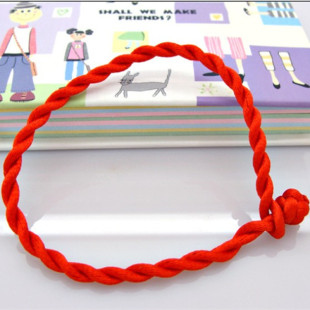 粗款4MM 长约21CM手工编织红绳手链 扭扭麻花本命年红绳子手链-阿里巴巴