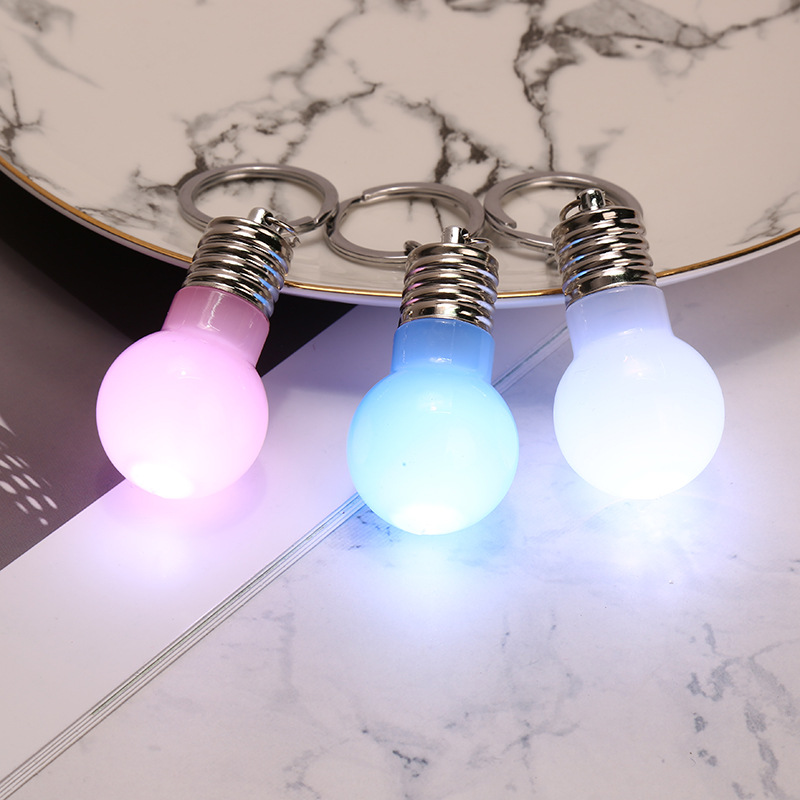 Jelly Color New Exotic Light Bulb Key Chain Creative LED Colorful Light ...