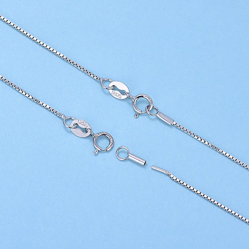 S925纯银项链DIY穿心链 珍珠通孔带针路路通盒子链配件厂家批发-阿里巴巴