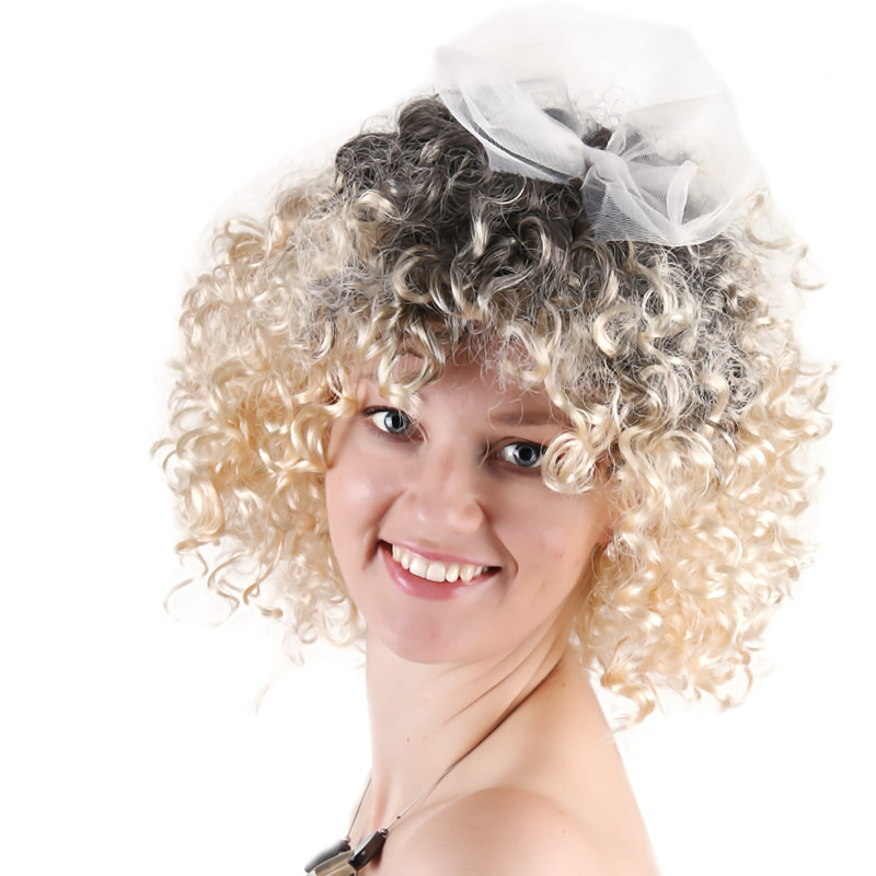 假发现货 Zdenka Podkapova金色混染卷发短假发女 欧美优雅女假发-阿里巴巴