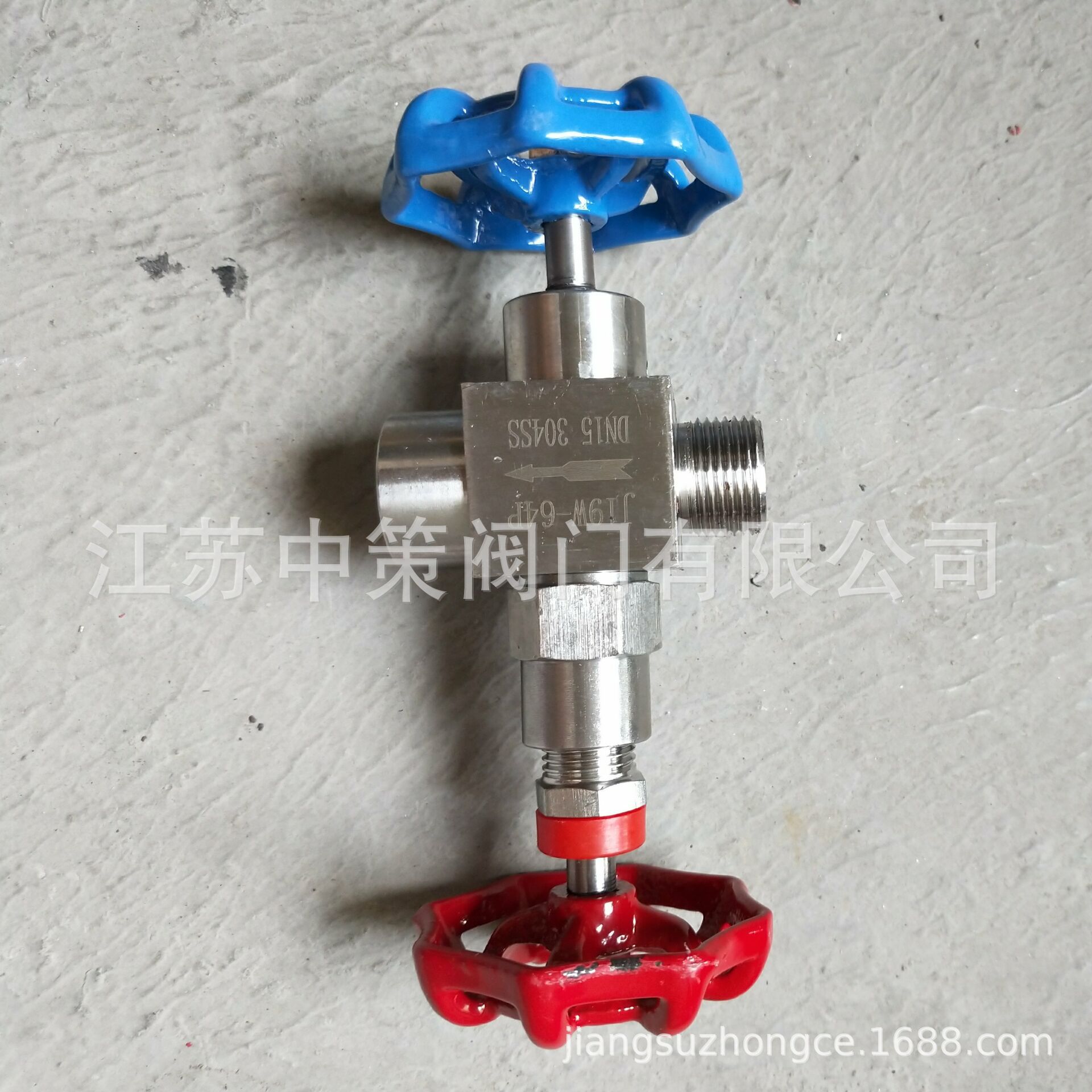J19W-160P不锈钢压力表三通针型阀 SS304压力表针型阀 DN6 10 15-阿里巴巴