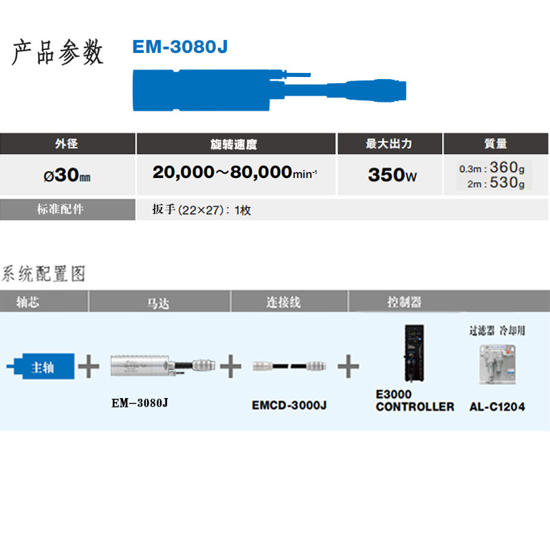 日本NAKANISHI高速电动马达EM-3080J 中西8万转直流电机机床动-阿里巴巴