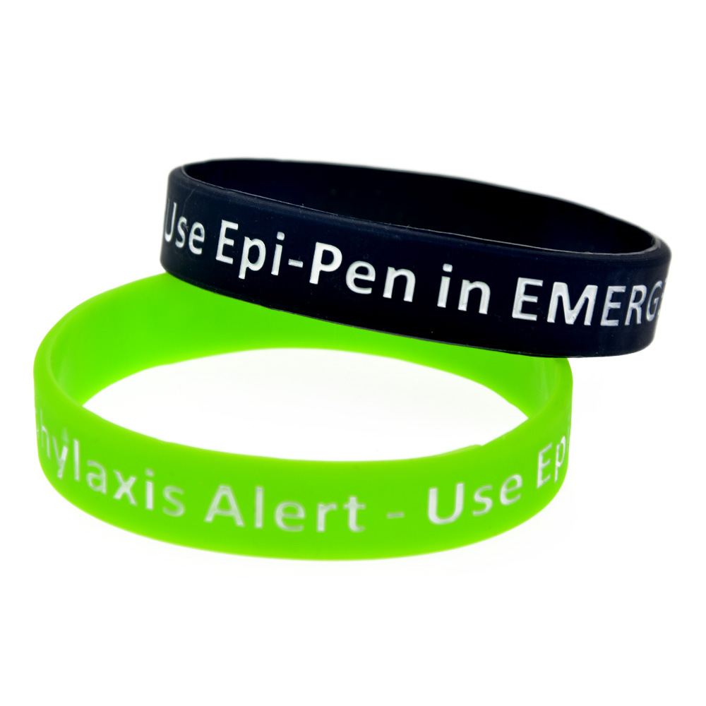 Medical Anaphylaxis Alert 警示语硅胶手环男女成人尺寸手带手圈-阿里巴巴
