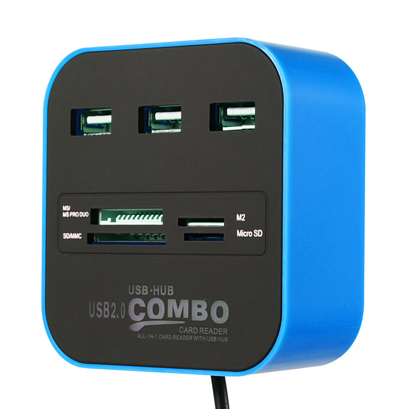 USB Combo usb分线器 hub+SD/TF多功能读卡器 usbhub2.0带读卡器-阿里巴巴