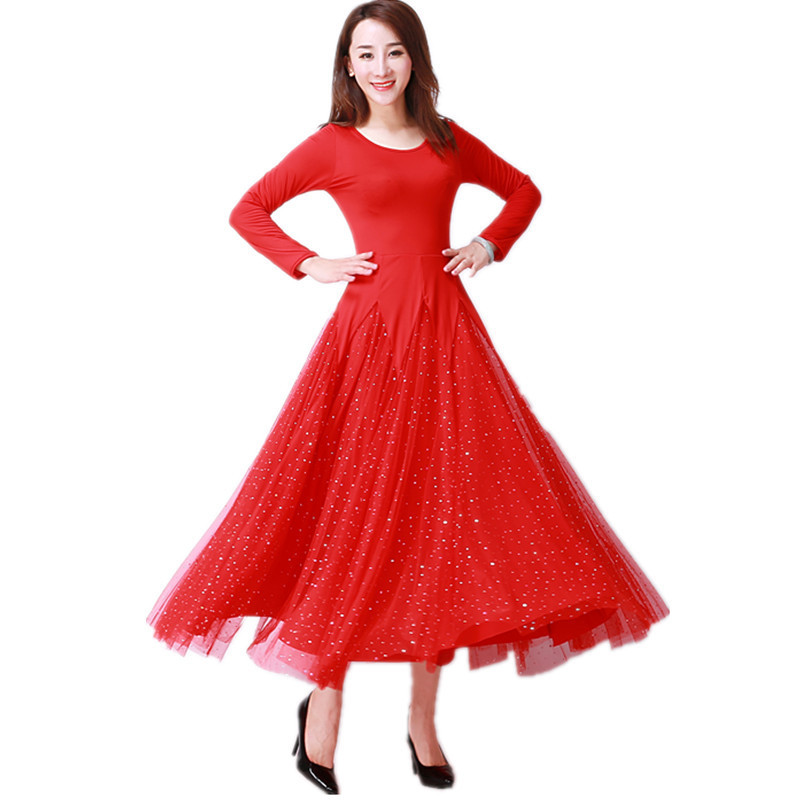 Women Girls red Ballroom Waltz Dancing Dresses Tango Foxtrot Smooth ...