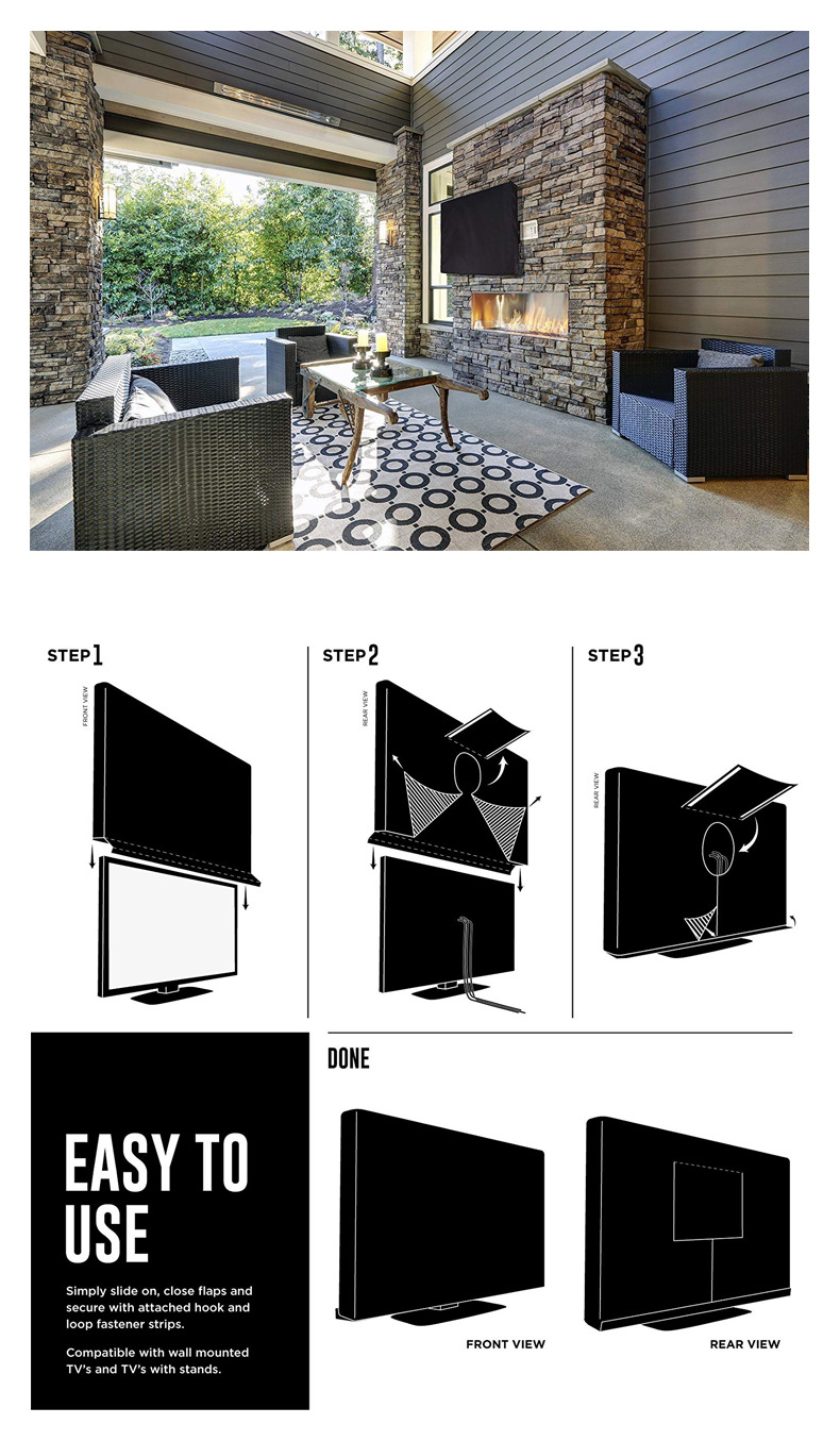厂家供应电视机户外罩子outdoor tv cover防尘防水电视机布罩现货-阿里巴巴