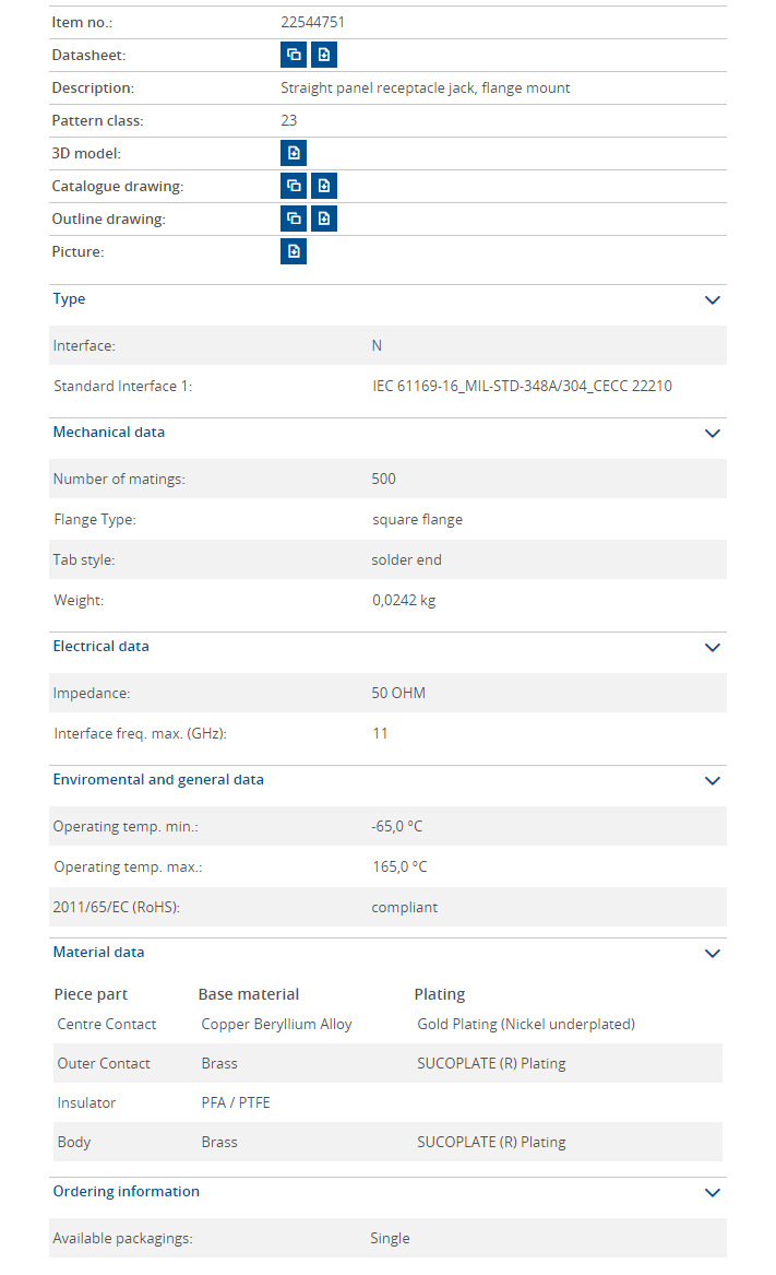 优势订货射频法兰连接器23_N-50-0-23/133_NE 22544751灏讯suhner-阿里巴巴