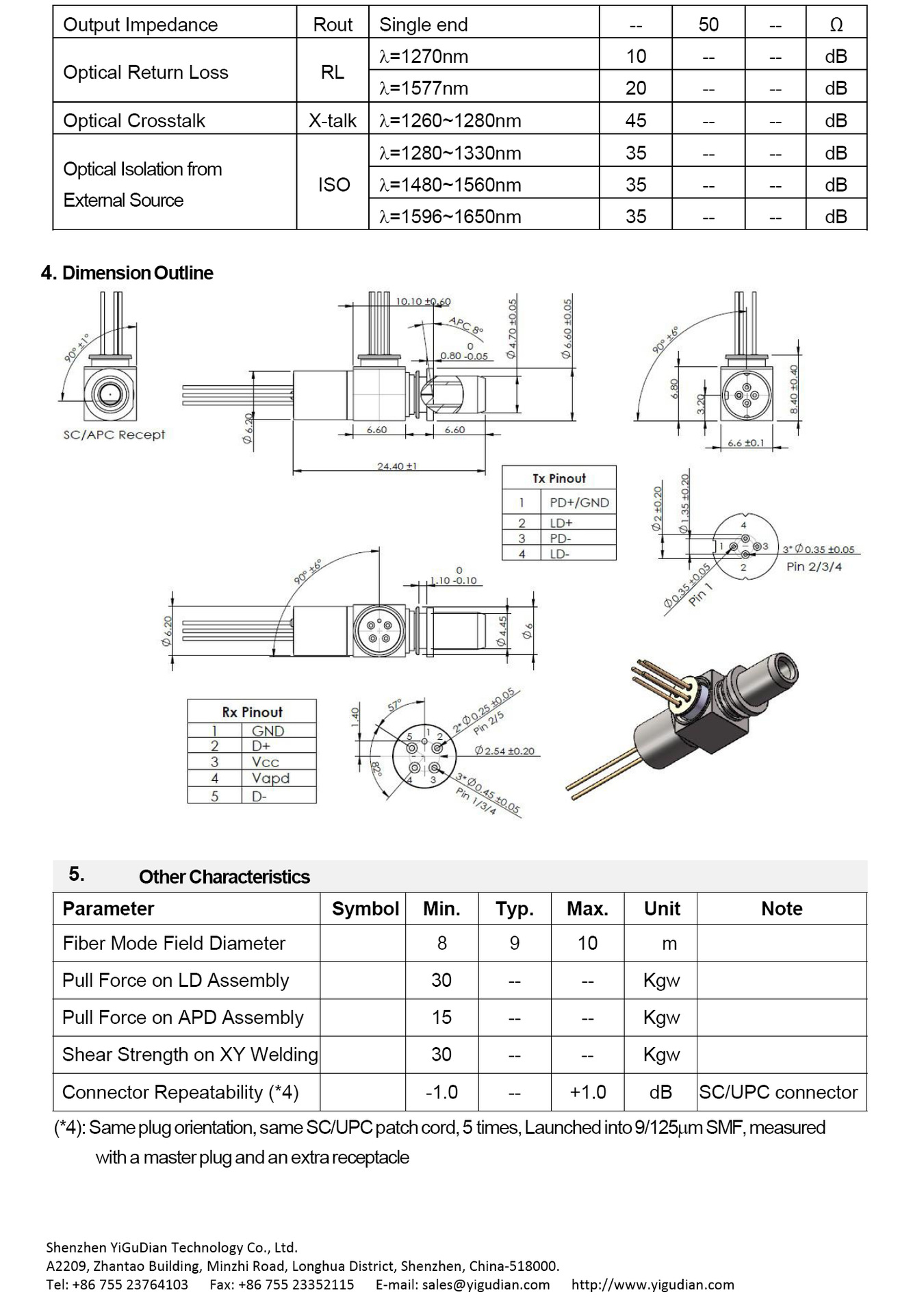 10G GPON symmetric BOSA component [Gtel] - $139.00 : BeamQ Laser, DFB ...