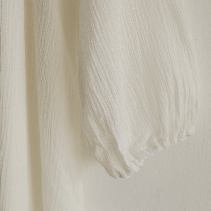 D9412 女式双层顺纡绉棉纱棉麻风七分袖中长款大摆连衣裙子-阿里巴巴