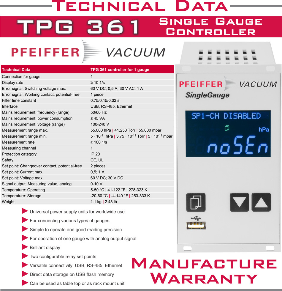 普发控制器Pfeiffer Dual Gauge TPG 361 PN: PTG28040-阿里巴巴