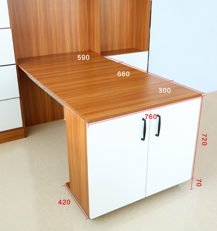 品质款多功能隐藏式可折叠餐桌 热销五金配件家具收纳折叠桌 包邮-阿里巴巴