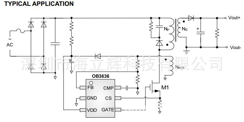 OB3636 OB3636AMP SOT23-6 单级高PF 原边控制的电源管理芯片-阿里巴巴
