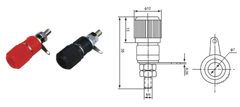 接线端子 JS-910B 接线柱 接线座 4mm香蕉头插座测试座 红黑-阿里巴巴