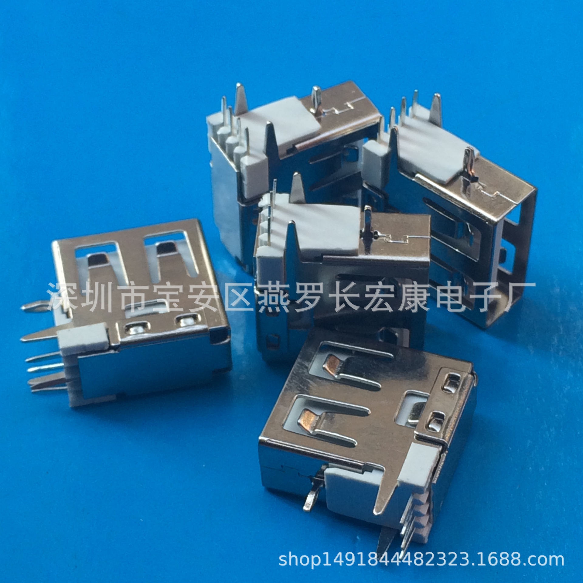 侧插 短体USB A母14mm 90度 插板/LCP本色 直脚 4P-AF母座 直边-阿里巴巴