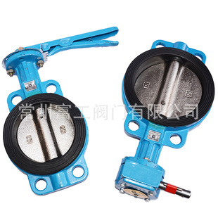 厂家供应D71X/J-16对夹式手柄全衬胶蝶阀 D371软密封碳钢涡轮蝶阀-阿里巴巴