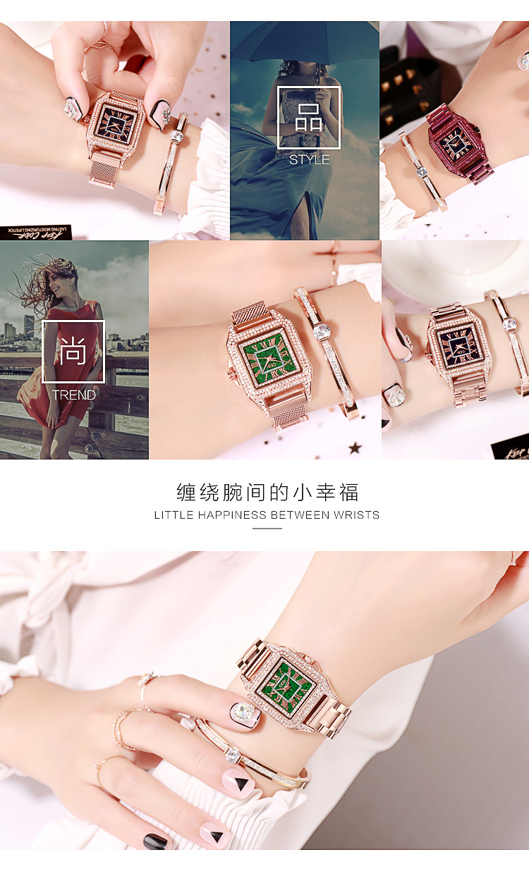 Wholesale fashion retro magnet square watch - Nihaojewelry