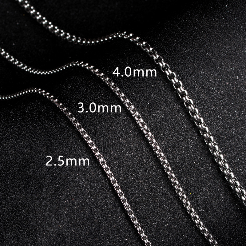 不锈钢方型珍珠链条 钛钢项链配饰 一件批发不锈钢项链男士-阿里巴巴