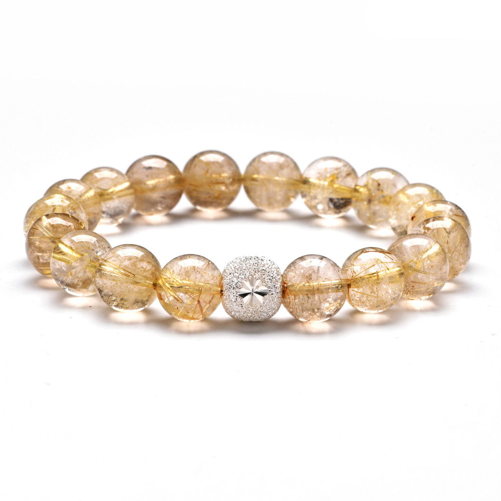Foreign Trade New S925 Silver Gold Crystal Single Ring Bracelet Female ...