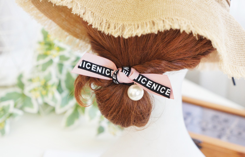 时尚英文织带皮筋发圈发绳 韩版大珍珠扎头绳 韩式扎头发皮筋批发-阿里巴巴