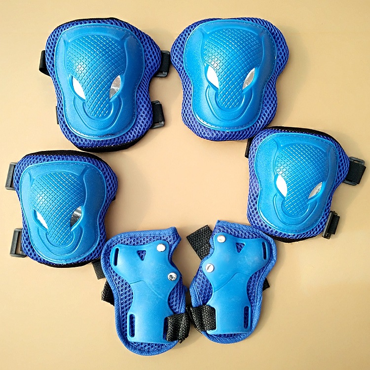 牛头儿童轮滑护具6件套 骑行滑板溜冰旱冰牛头护膝护肘碗套装-阿里巴巴
