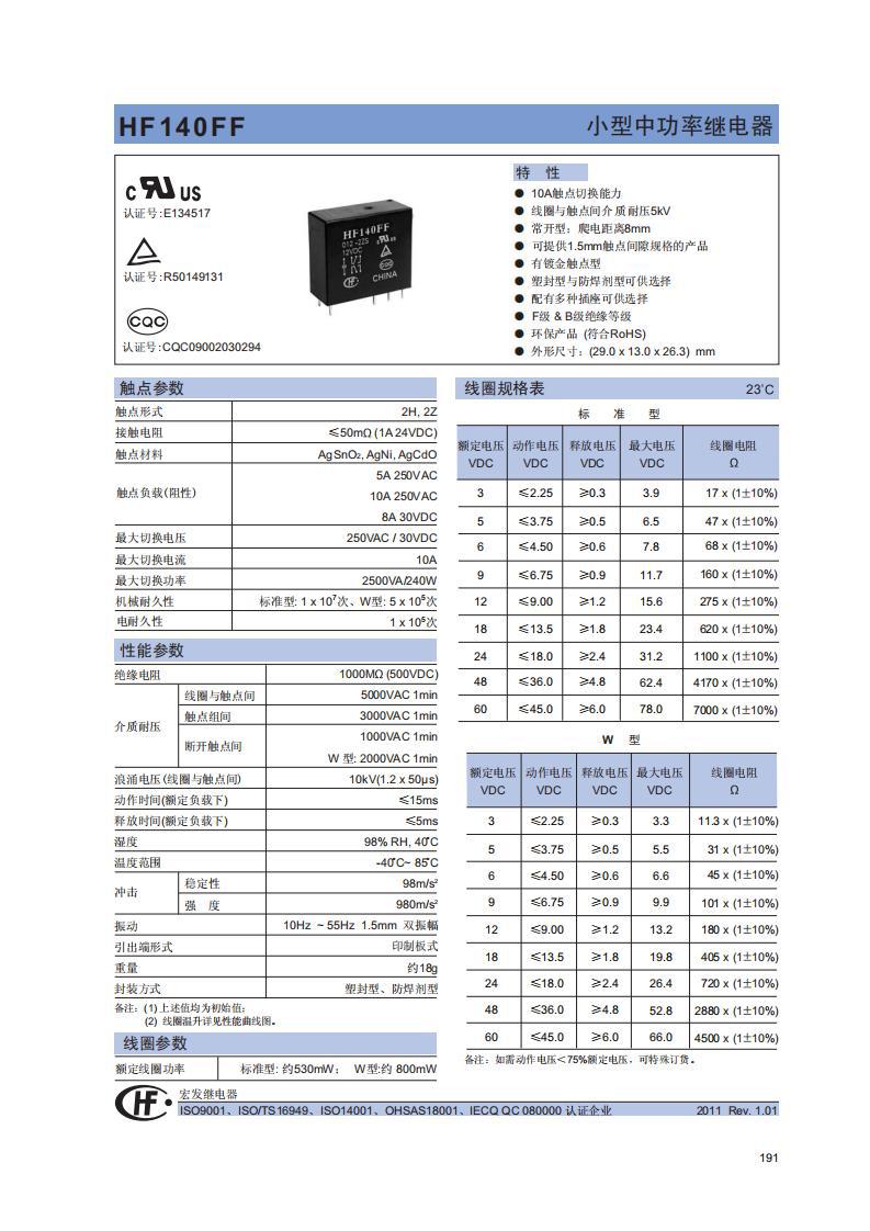 继电器 HF140FF/024-2HS 6脚 24V 两组常开 JZX-140FF/024-2H-阿里巴巴