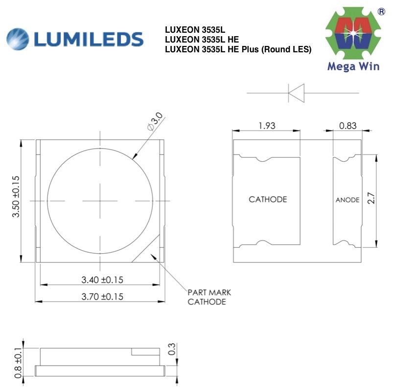 3535L MXA8-PW27-0000亮锐LUMILEDS 3535中功率LED 2700K 80显指-阿里巴巴