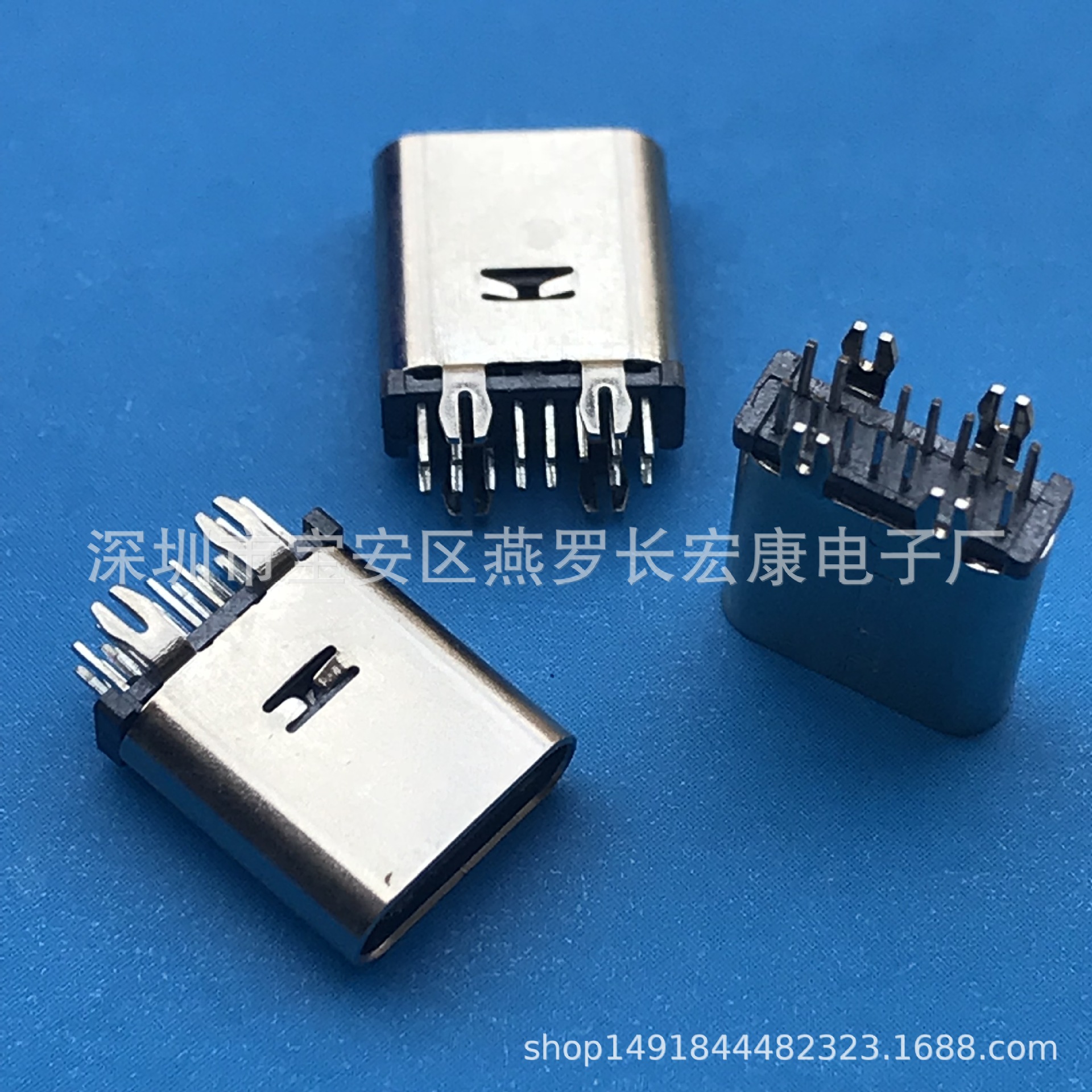 USB 3.1 TYPE-C直立式插板母座 14P-立式180°直插 正反插座typec-阿里巴巴
