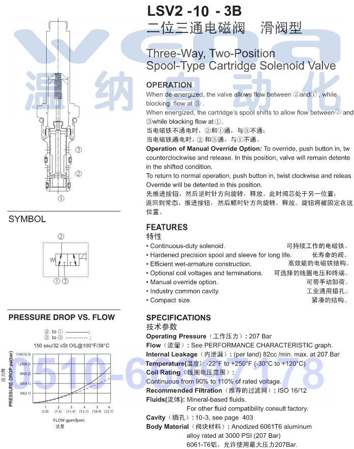 LSV2-10-3B-2H,电磁阀, 二位三通 WENA电磁阀-阿里巴巴
