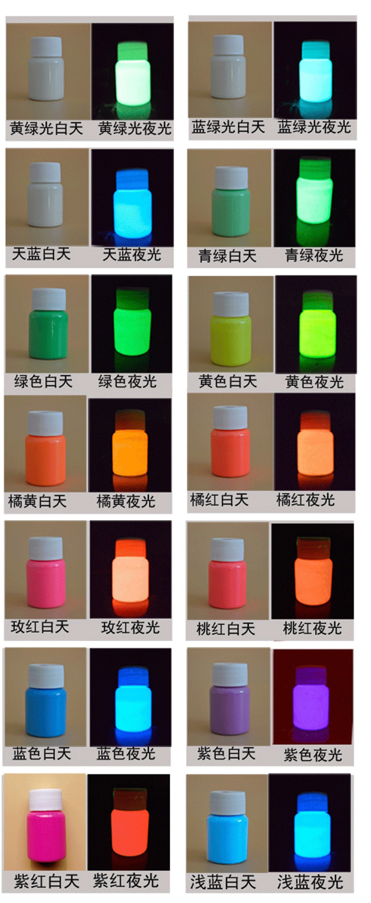 10克袋装夜光粉超亮长效彩色高亮水性夜光粉油性荧光粉注塑环保-阿里巴巴