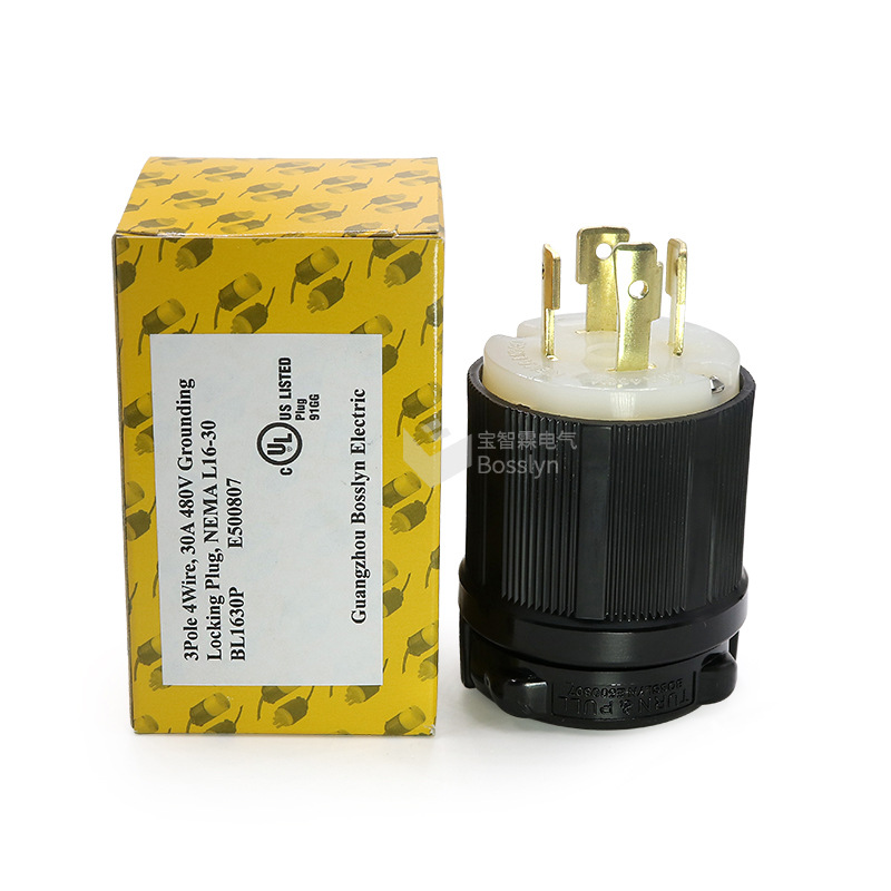 E500807美式三相四线NEMA L16-30美国加拿大墨西哥接线电源插头-阿里巴巴