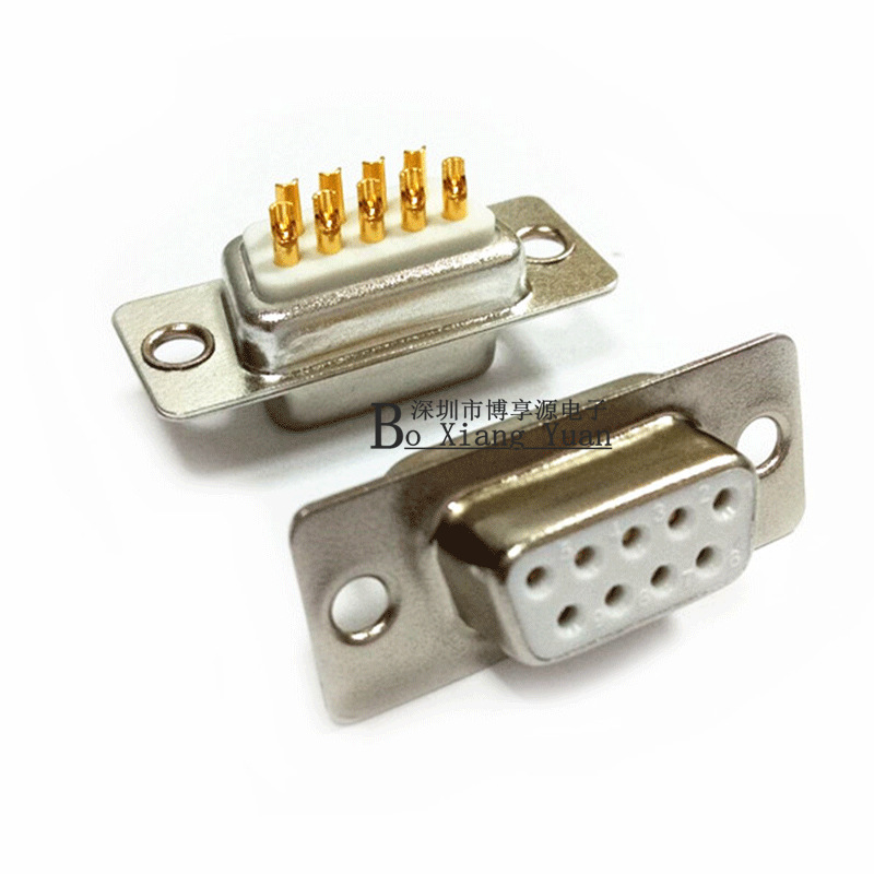 镀金 5U金 实心针 DB9母头 焊线式 RS232 插头 9PIN母座D-SUB接头-阿里巴巴