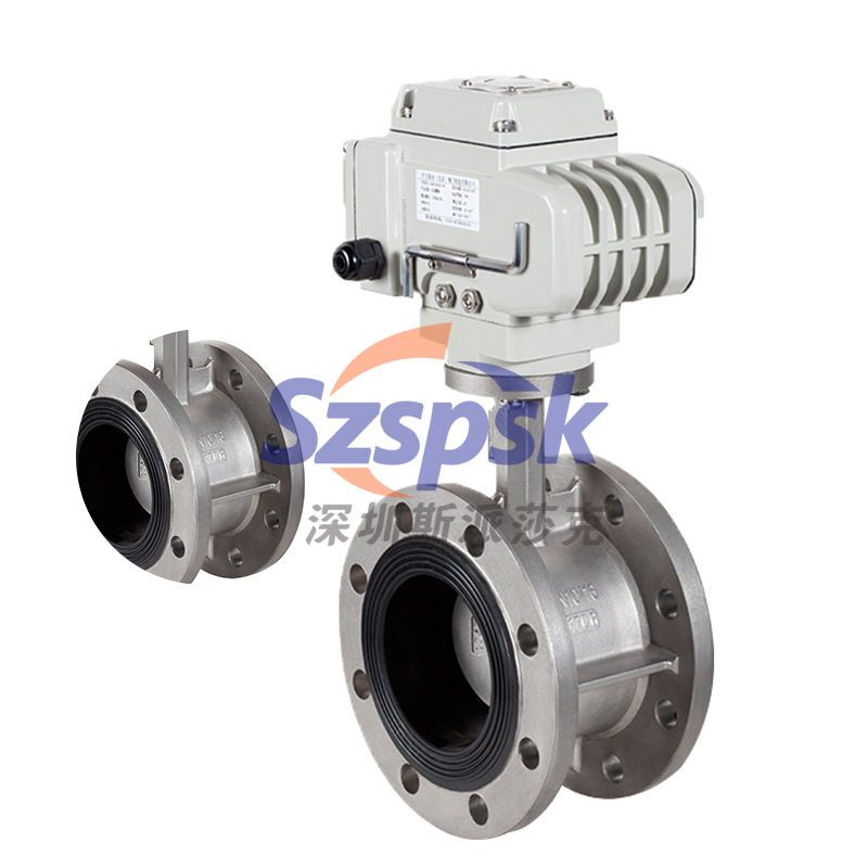 脱硫电动不锈钢304法兰蝶阀D941X-16P电动开关调节防爆 DN150 200-阿里巴巴