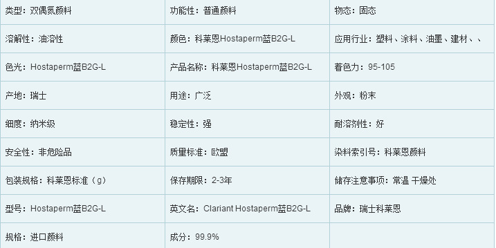 Hostaperm 蓝 B2G-L\酞青蓝15:3颜料\助剂\色粉\色精\色浆-阿里巴巴