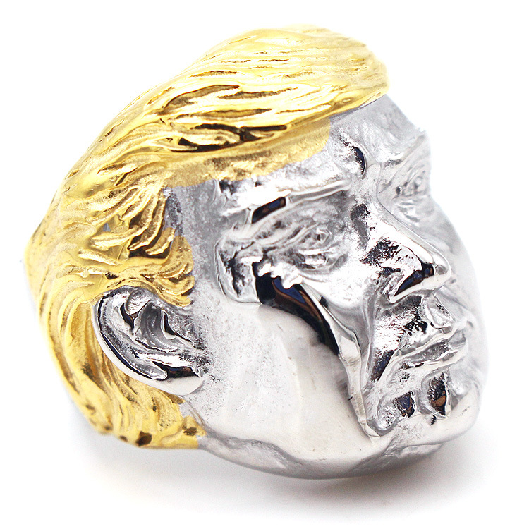 High Quality Mens 316L Stainless Steel Donald Trump Ring Silver Gold ...