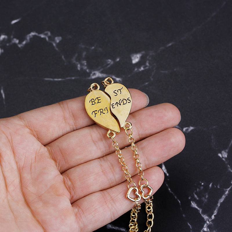 欧美热销好朋友手链best friends手链爱心两瓣拼接 跨境热销-阿里巴巴