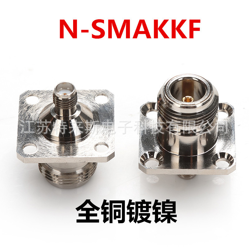 N/SMA-KKF 射频转接头50欧姆SMA母头转N型母头法兰25*25方板-阿里巴巴