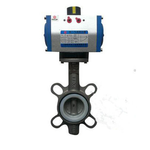 气动蝶阀不锈钢对夹衬氟蝶阀D671F D671X-16P DN50 65 80 100 200-阿里巴巴