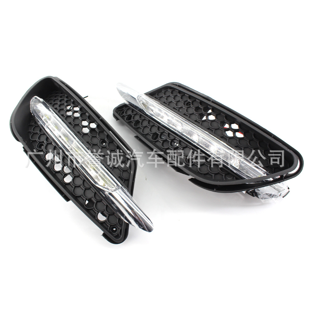 适用奔驰W204 08-10年运动版改装日行灯格栅套件 LED日行灯 下网-阿里巴巴