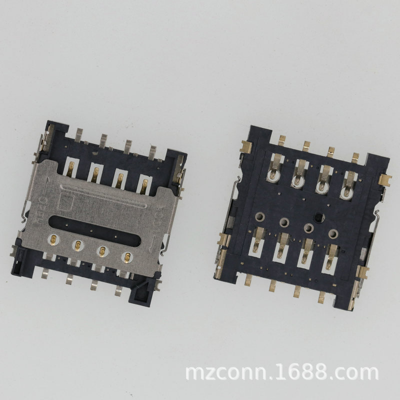 MICRO SIM CARD 8PIN 1.5H 掀盖式4*2PIN 两侧焊接手机SIM卡座-阿里巴巴