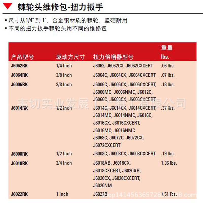 扭力扳手配件 棘轮头维修包 J6014RK-阿里巴巴