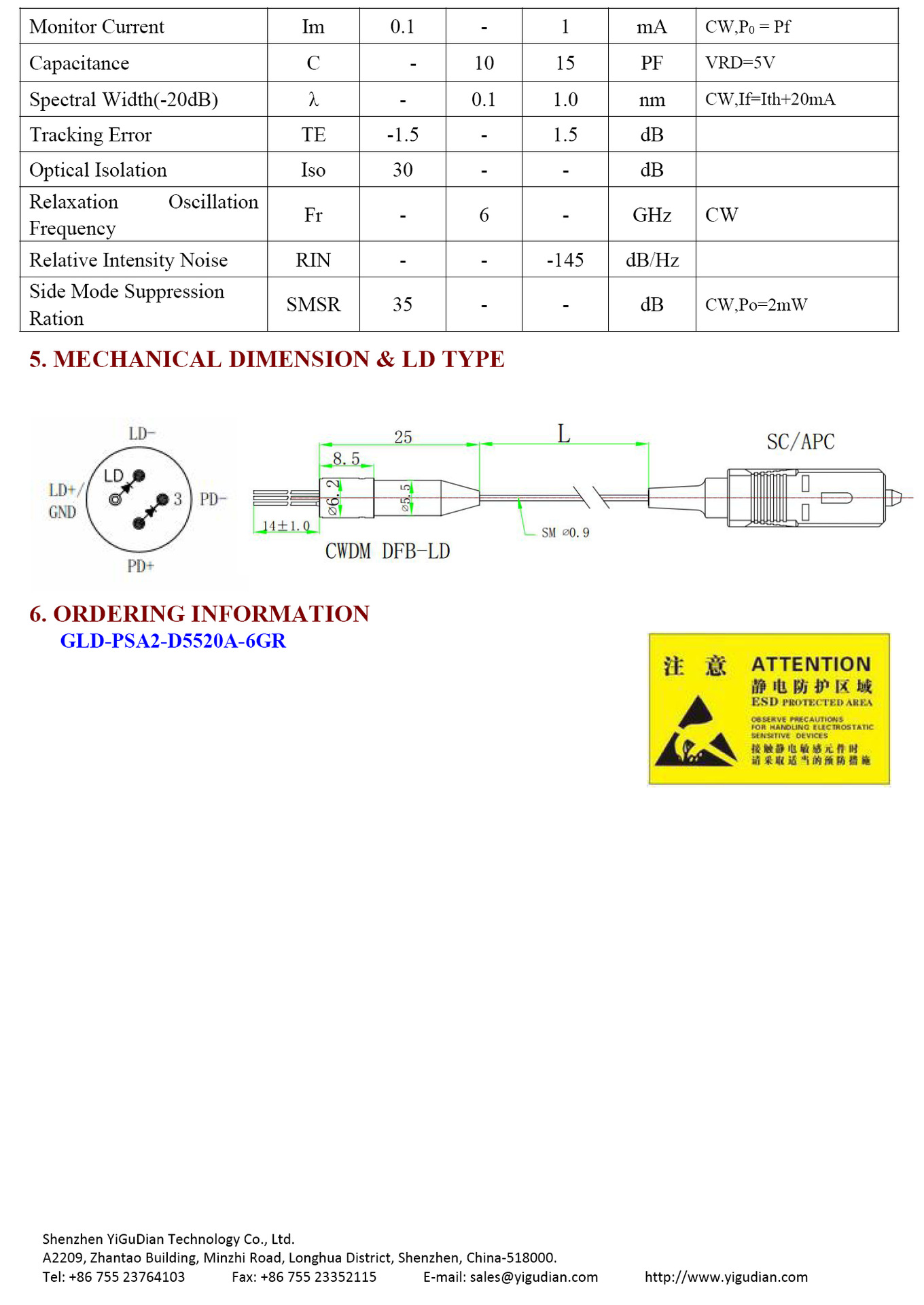 6G 1550 DFB CWDM TOSA Laser Diode Laser Module [Gtel] - $99.00 : BeamQ ...