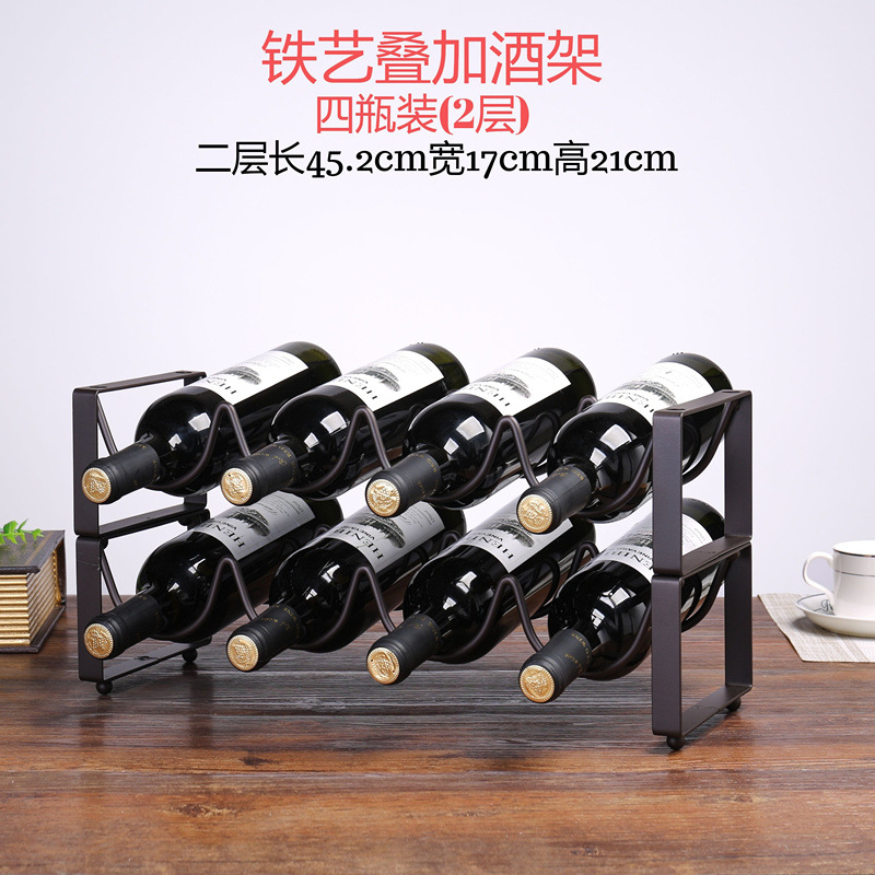 欧式铁艺红酒架创意叠加酒架多瓶装葡萄酒架酒吧创意酒柜摆件-阿里巴巴