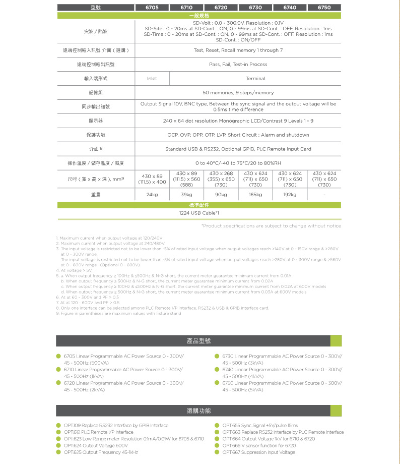 EXTECH台湾华仪6700系列 6705 6710 6720程控可编程变频电源6730-阿里巴巴