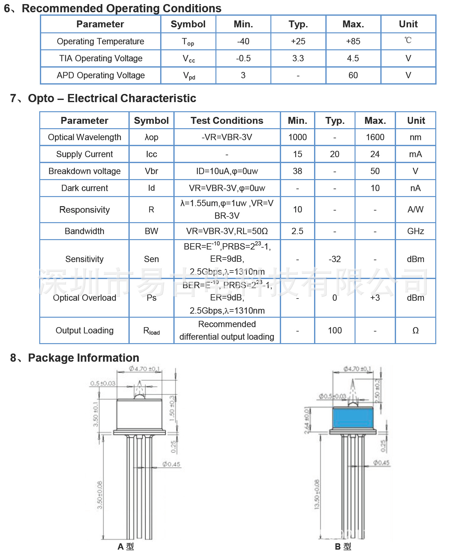 The TO APD detector Diode 2.5 G components [Gtel] - $129.00 : BeamQ ...