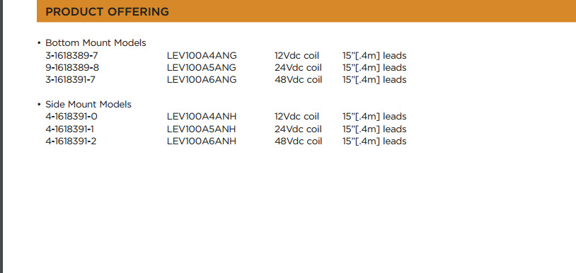 供应泰科TE高压直流接触器继电器 LEV100A5ANG批发零售繼電器-阿里巴巴