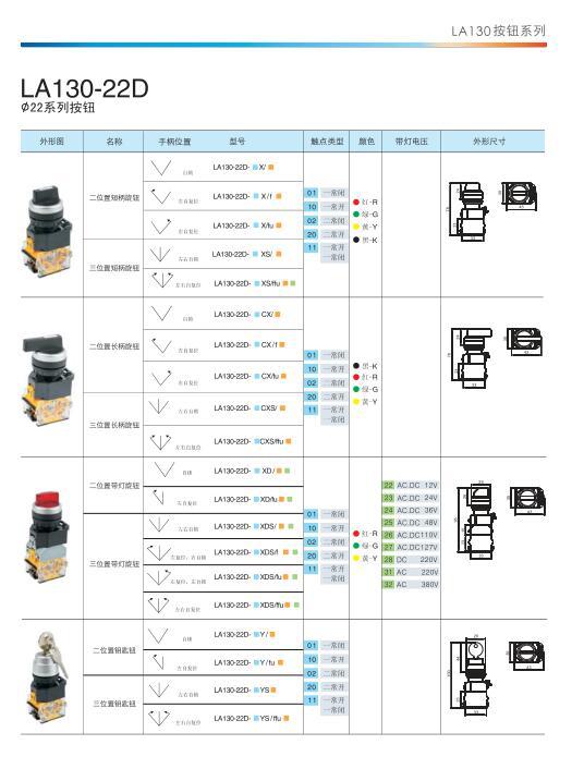 上海友邦电气 友邦集团按钮 工业控制按钮 LA130-22D 系列-阿里巴巴