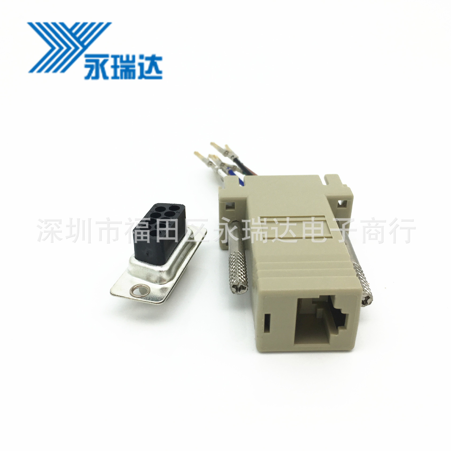 DB9转RJ45 9针9孔转接头 RJ45转串口RJ45转RS232网络口转串口DB9-阿里巴巴