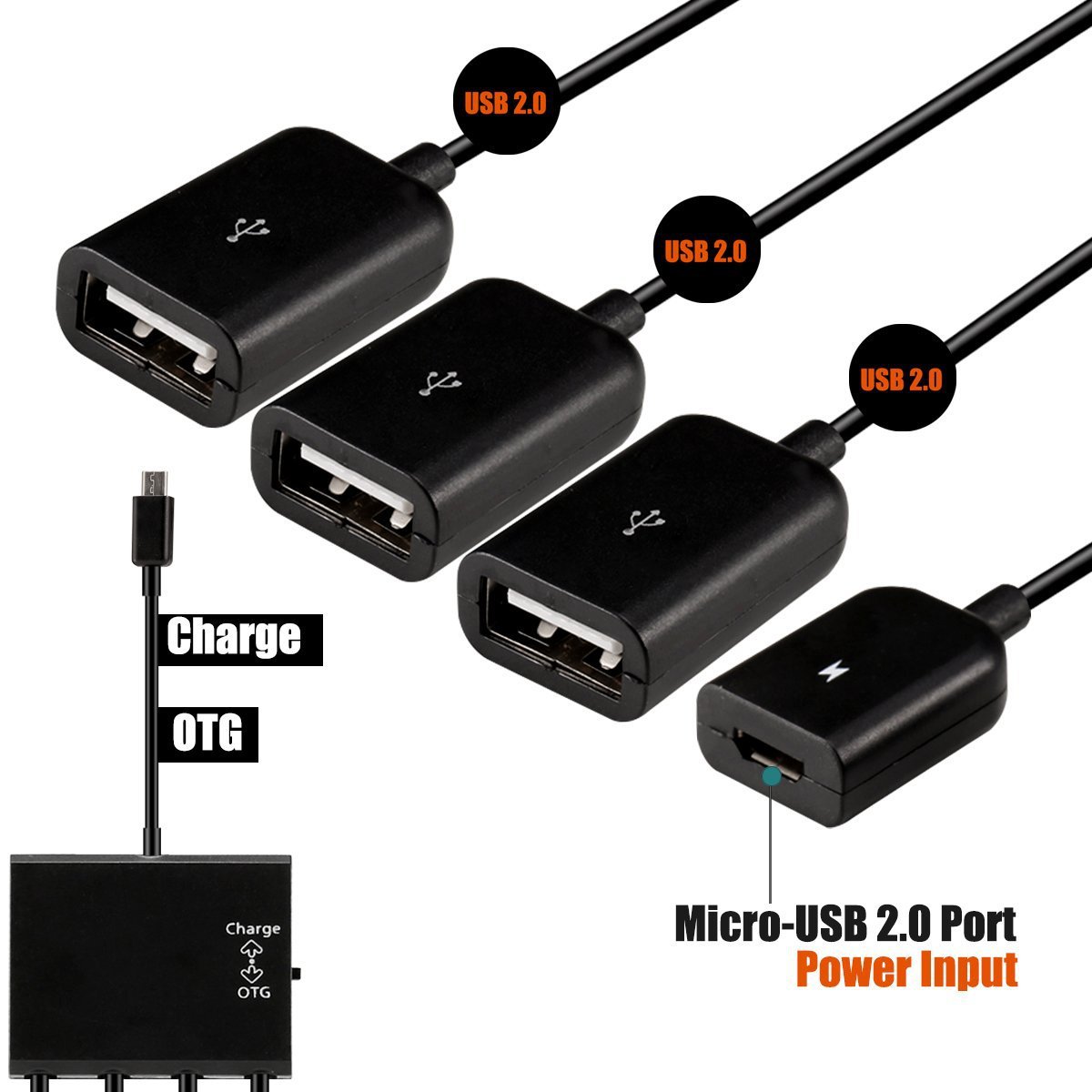 OTG一拖四 带开关换MICRO USB HUB OTG 手机外接U盘鼠标读卡器-阿里巴巴